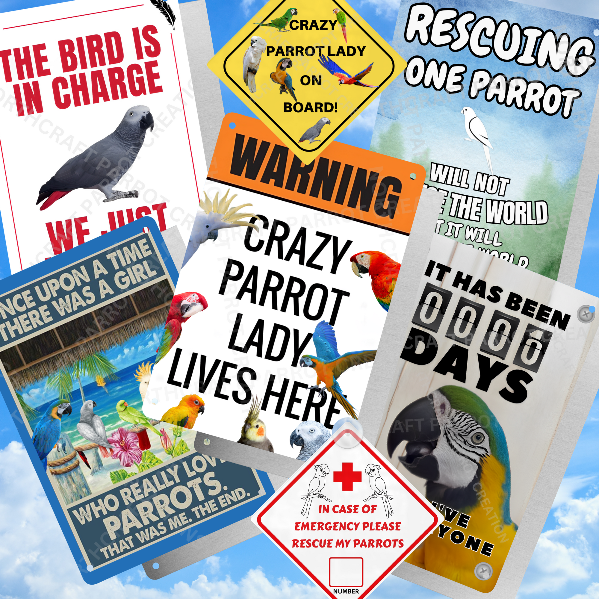 Parrot Aluminum Signs – Northcraft's Parrot Creations